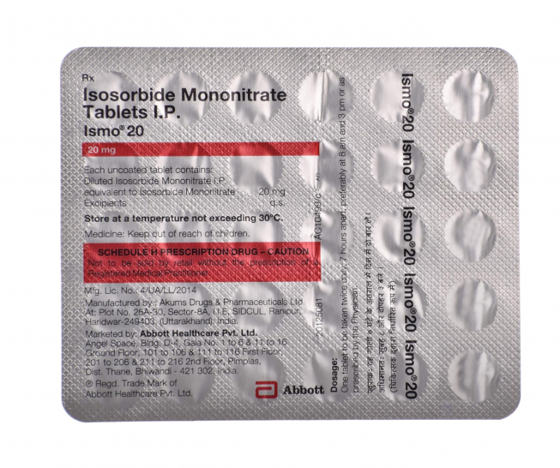Ismo 20mg Tablet - Pocket Chemist
